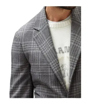 Brunello Cucinelli Single-breasted Checked Blazer - Black