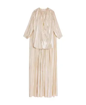 Celine Lamé Silk Sabl Cape Mini Dress - No