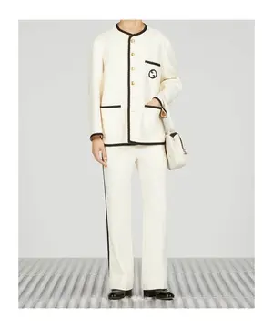 Gucci Retro Logo Patch Trousers - Nude