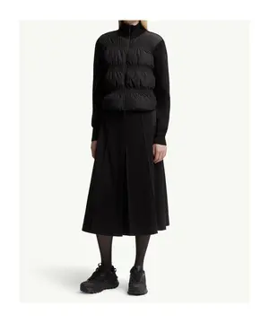 Moncler Padded Wool Zip-up Cardigan With Silicone Logo Patch