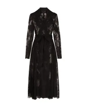 Dolce & Gabbana Chantilly Lace Belted Coat