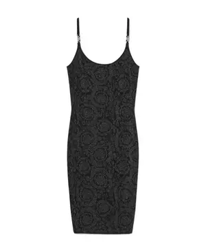 Versace Barocco Lurex Stretched Midi Dress