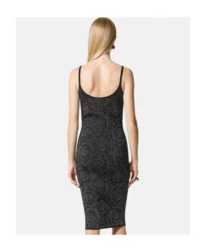 Versace Barocco Lurex Stretched Midi Dress