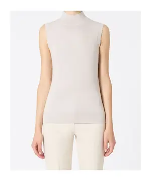 Max Mara Wool Yarn Gilet - White