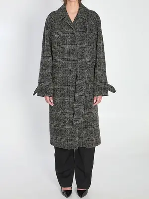 Balenciaga Checked Belted Coat