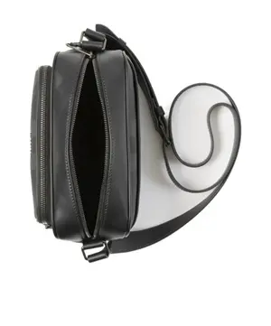 Burberry Paddy Logo Plaque Checked Messenger Bag - Gray