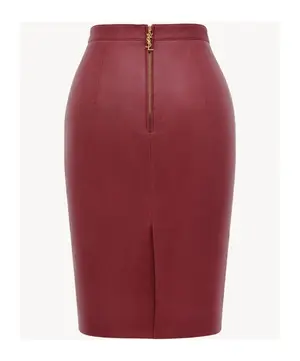 Saint Laurent High-waisted Leather Midi Skirt