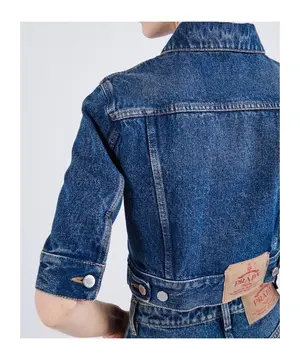 Prada Denim Button-up Mini Jacket