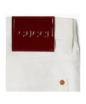 Gucci Vintage Logo Printed Selvedge Jeans - White