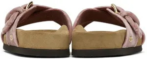 Valentino Garavani Fussfriend Velvet Slip-on Slides With Vlogo Detail - Brown
