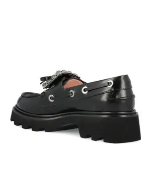 ROGER VIVIER Embellished Boat Loafers - Black