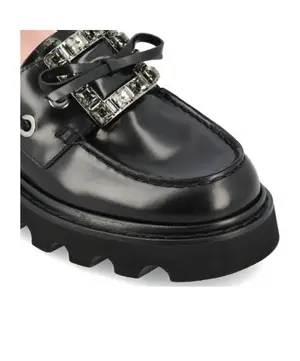 ROGER VIVIER Embellished Boat Loafers - Black
