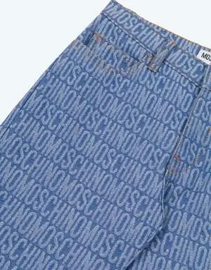 Moschino Monogram Jacquard Straight Leg Jeans