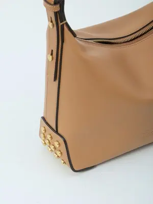 TOD'S Mini Studded Shoulder Bag - Brown