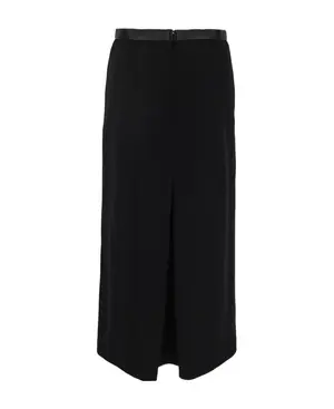 Saint Laurent Slit Detailed Belted Skirt