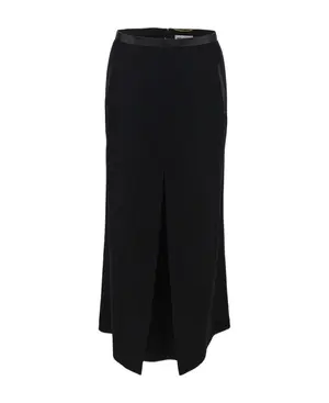 Saint Laurent Slit Detailed Belted Skirt