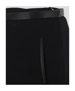 Saint Laurent Slit Detailed Belted Skirt