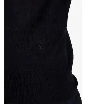 Saint Laurent Cassandre Turtleneck Long-sleeved Jumper - Black