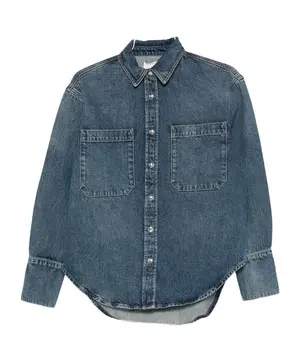 ANINE BING Dante Long Sleeved Oversized Shirt - Blue