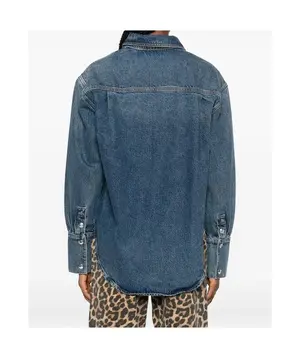 ANINE BING Dante Long Sleeved Oversized Shirt - Blue