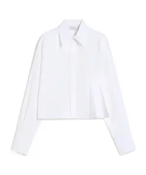 Sportmax Certo Cropped Poplin Shirt - Optical White