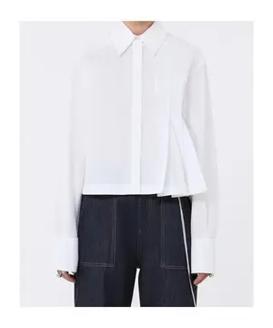 Sportmax Certo Cropped Poplin Shirt - Optical White
