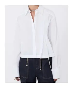 Sportmax Certo Cropped Poplin Shirt - Optical White