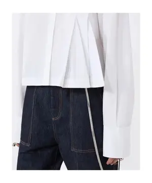 Sportmax Certo Cropped Poplin Shirt - Optical White