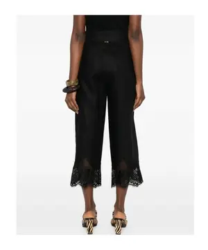 TWINSET Cropped Trousers With Lace Trim