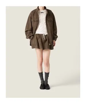 Miu Miu Checked Mini Skirt