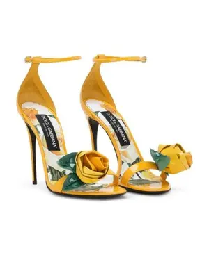 Dolce & Gabbana Floral Embellished High Heel Sandals