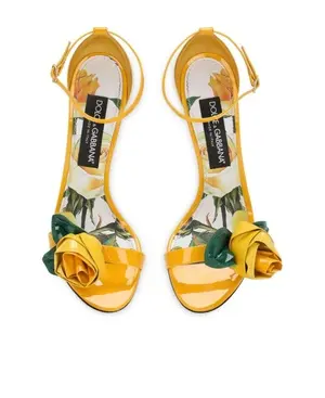 Dolce & Gabbana Floral Embellished High Heel Sandals