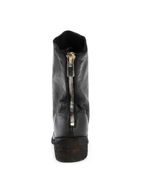Guidi Round-head Short Boots With Rear Zipper - Black
