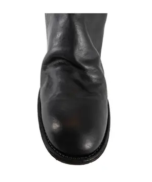 Guidi Round-head Short Boots With Rear Zipper - Black