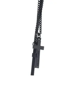 Dsquared2 Layered Cross Pendant Necklace - Gray