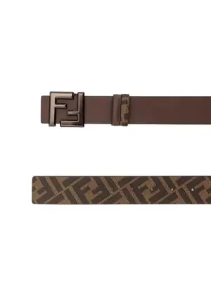 Fendi Monogram Ff Buckle Reversible Belt - Brown