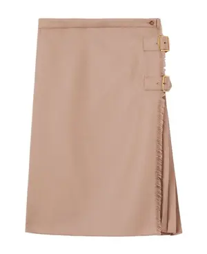 Burberry Frayed Detail Pleated Skirt