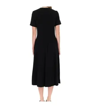 Theory Crepe Flared Hem Midi Dress