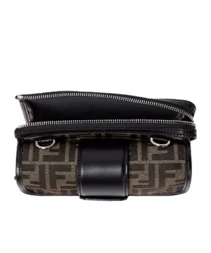 Fendi Double Baguette Ff Jacquard Shoulder Bag - Brown