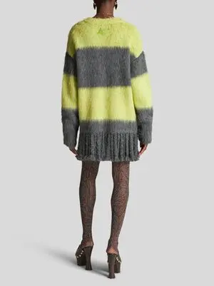 Etro Crewneck Long-sleeved Cardigan With Tassel Detail