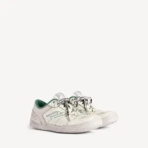 Balenciaga Hamptons Medium Distressed Sneakers - Beige/green