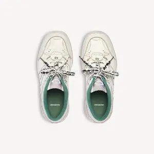 Balenciaga Hamptons Medium Distressed Sneakers - Beige/green