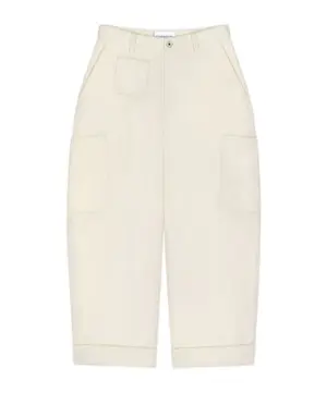 Givenchy Cocoon Cropped Cargo Pants In Cotton And Wool - Ivory