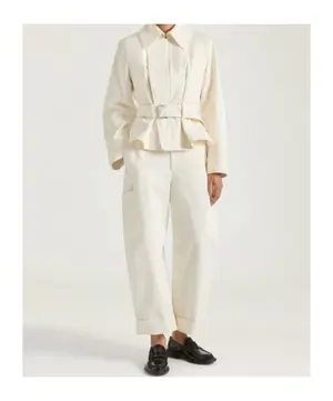 Givenchy Cocoon Cropped Cargo Pants In Cotton And Wool - Ivory