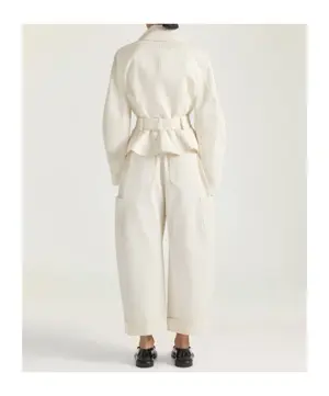 Givenchy Cocoon Cropped Cargo Pants In Cotton And Wool - Ivory