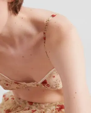 Prada Allover Floral Printed Bra