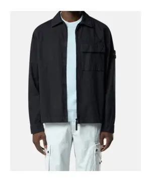 Stone Island Logo Patch Pocket Detail Shirt - Blue