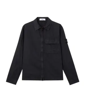 Stone Island Logo Patch Pocket Detail Shirt - Blue