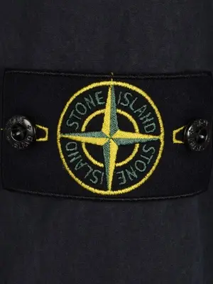Stone Island Logo Patch Pocket Detail Shirt - Blue