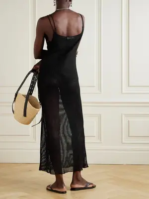 THE FRANKIE SHOP Sienna Sheer Ribbed Linen Dress